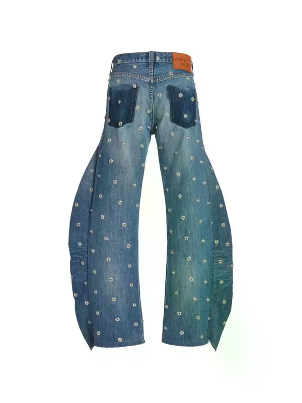 A.W.A.K.E. Mode Embellished Wide-leg Jeans