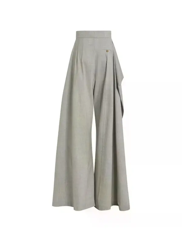 A.W.A.K.E. Mode Wide Leg Draped Trousers With Knee Slits