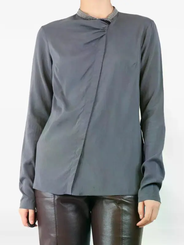 Brunello Cucinelli Beaded Collar Blouse