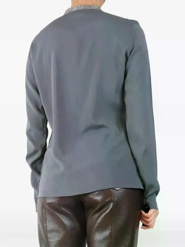 Brunello Cucinelli Beaded Collar Blouse