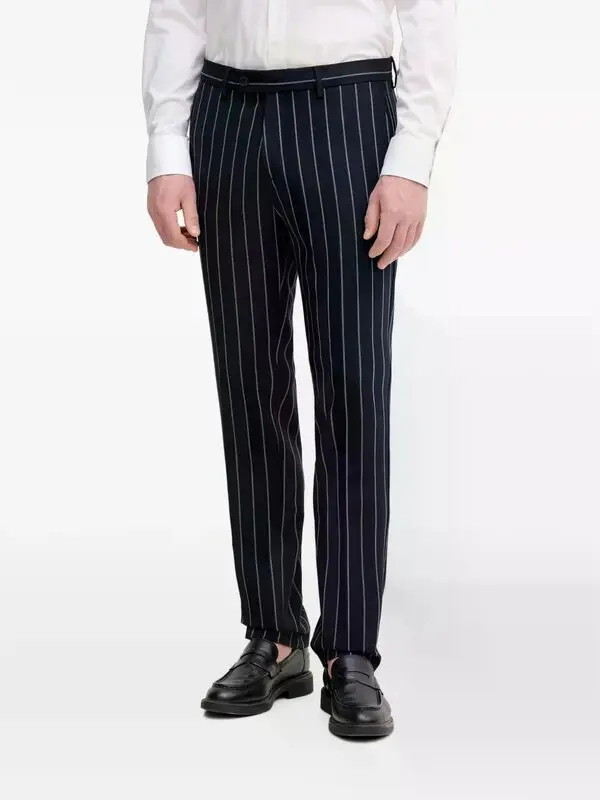 BENETTON Navy Pinstripe Pattern Tailored Trousers