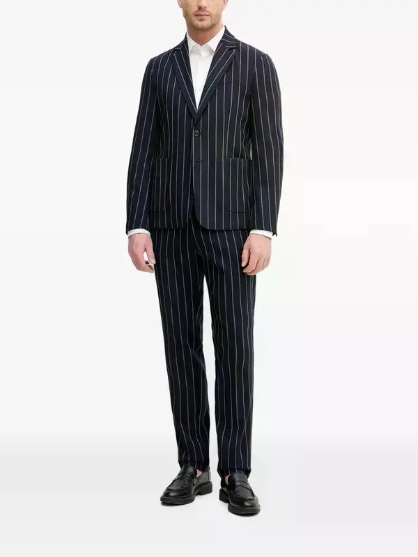 BENETTON Navy Pinstripe Pattern Tailored Trousers