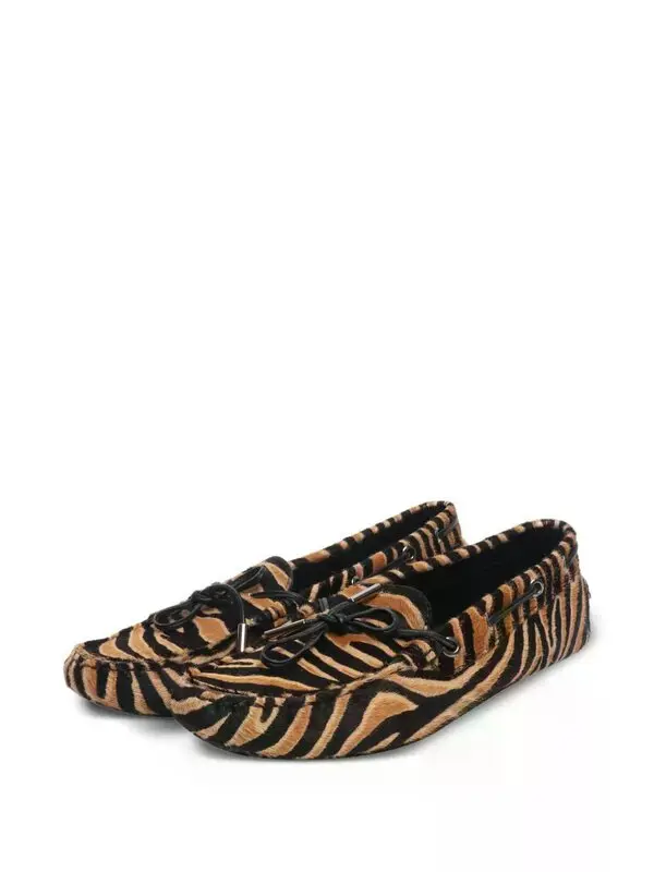 TOD'S Gommino Tiger-print Loafers - Black