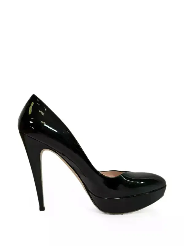 Miu Miu Patent Leather Pointed Toe Platform Pumps