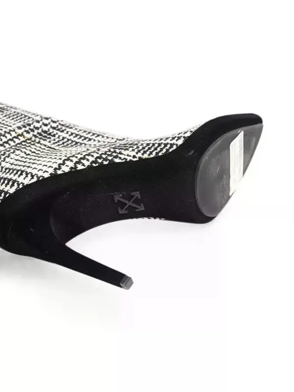 Off-White Tartan Pattern Knee-high Boots