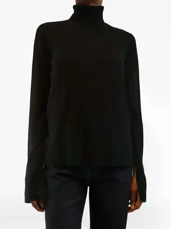 TOTEME Knit Turtleneck Sweater With Slit Cuffs