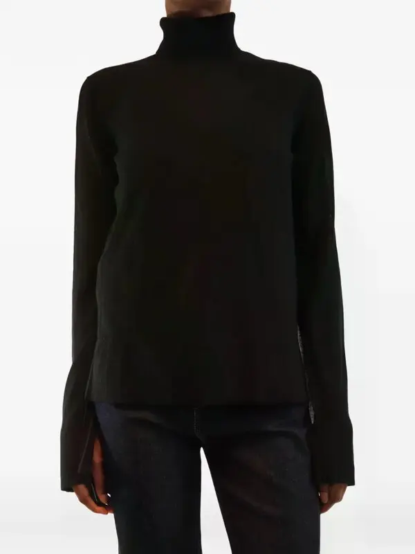 TOTEME Knit Turtleneck Sweater With Slit Cuffs
