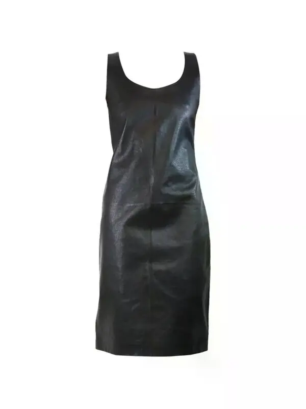 Bottega Veneta Scoop Neck Leather Mini Dress