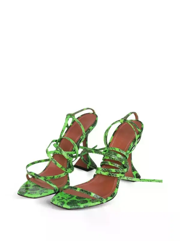 Amina Muaddi Snakeskin-effect Strappy Sandals