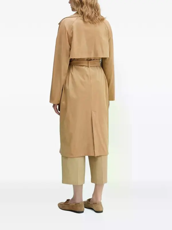 BENETTON Double-breasted Belted Suede-like Coat