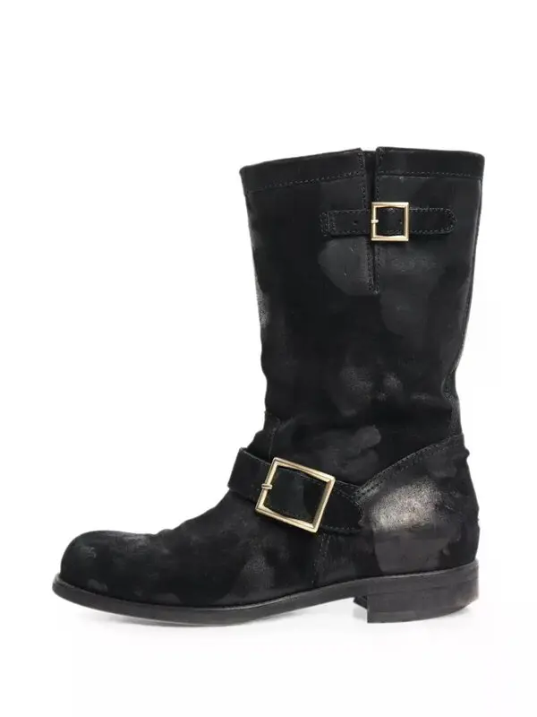 JIMMY CHOO Leather Buckled Boots
