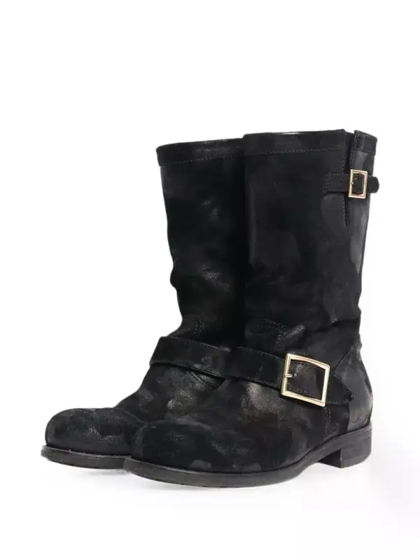 JIMMY CHOO Leather Buckled Boots