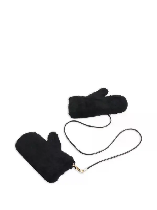 Max Mara Teddy-texture Mittens - Black
