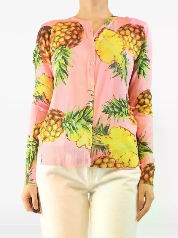 Dolce & Gabbana Pineapple Print Silk Cardigan