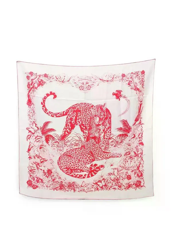 Hermès Jungle Love Tattoo Scarf - White