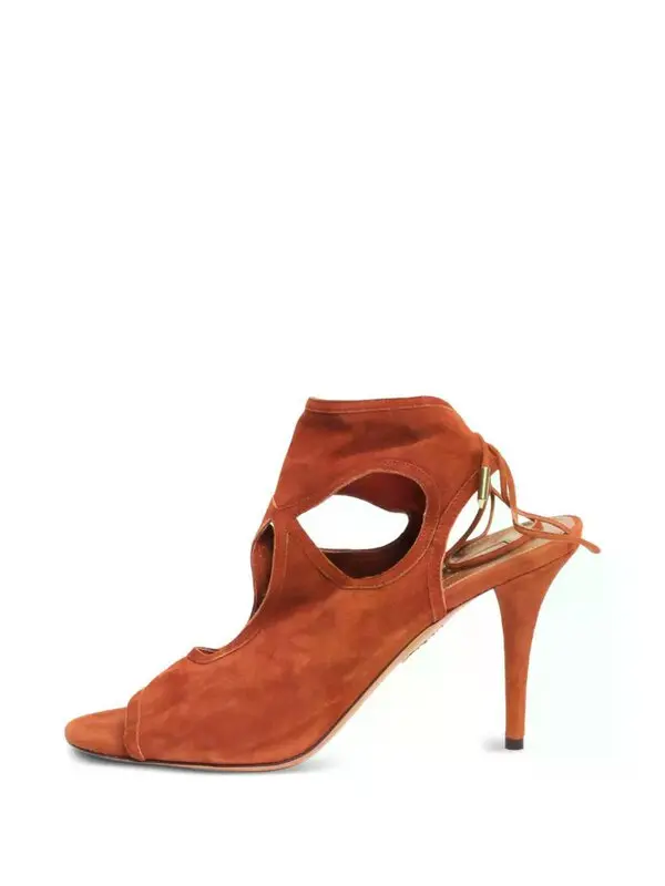 AQUAZZURA Lace-up Suede Stiletto Sandals