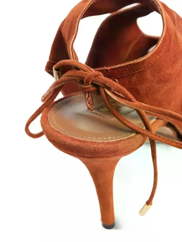 AQUAZZURA Lace-up Suede Stiletto Sandals