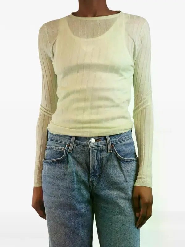Prada Rib-knit Long Sleeve Top