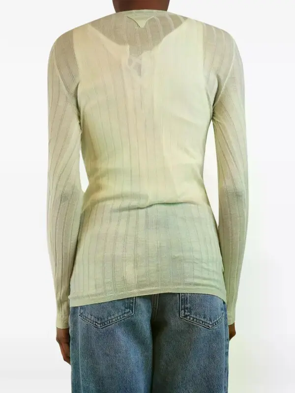 Prada Rib-knit Long Sleeve Top