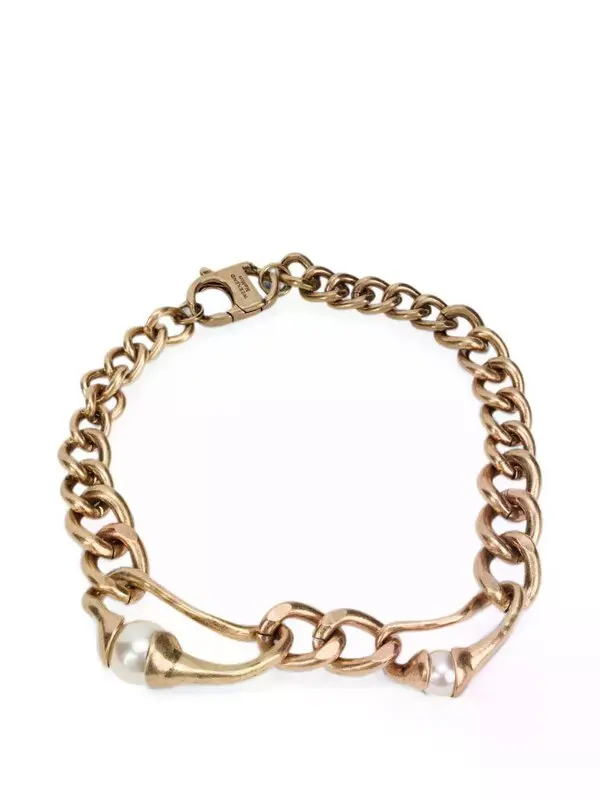 Max Mara Tone Curb-link Faux Pearl Embellished Necklace