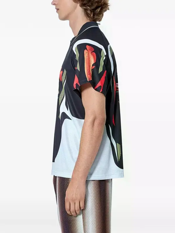 METALWOOD STUDIO Graphic-print Button-down Polo Shirt