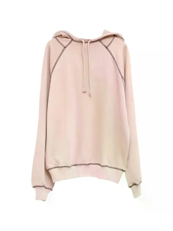 BASERANGE Fold Contrast-stitch Raglan-sleeve Hoodie