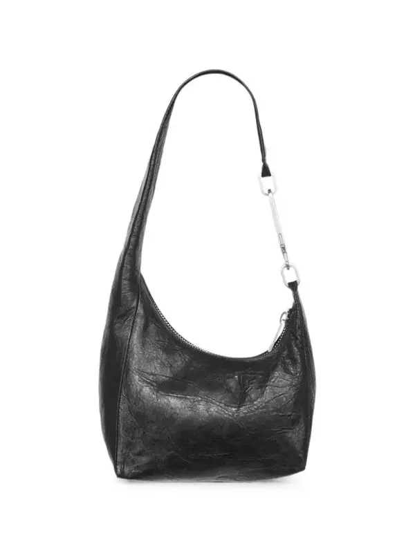 Rick Owens Crinkled Leather Shoulder Bag - Black