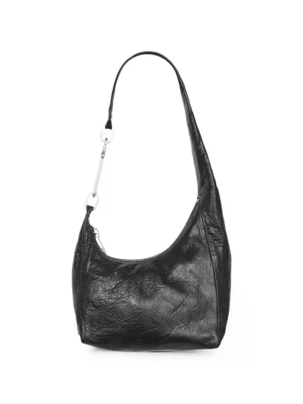 Rick Owens Crinkled Leather Shoulder Bag - Black