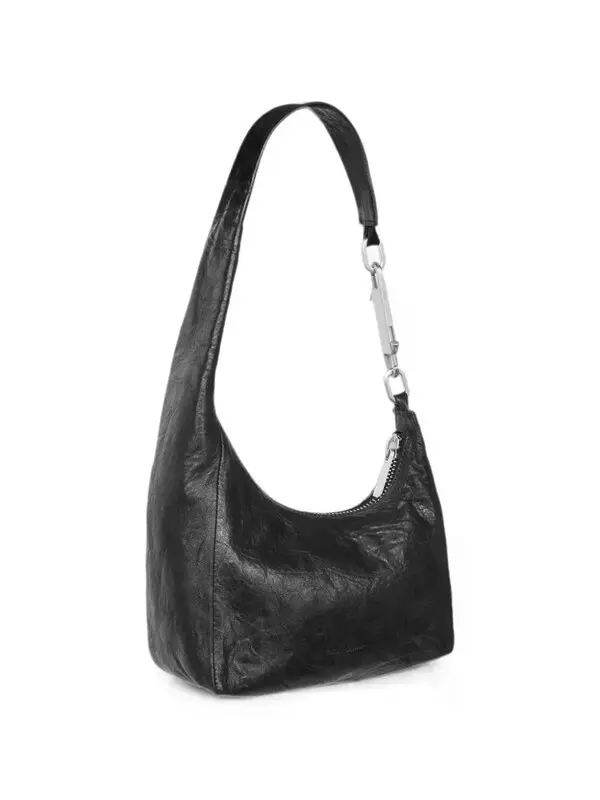 Rick Owens Crinkled Leather Shoulder Bag - Black
