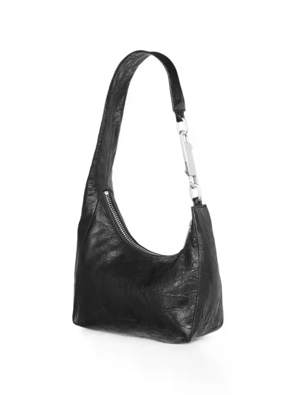 Rick Owens Crinkled Leather Shoulder Bag - Black