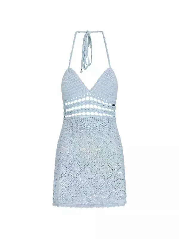 Retrofete Milene Crochet-knit Mini Dress - Blue