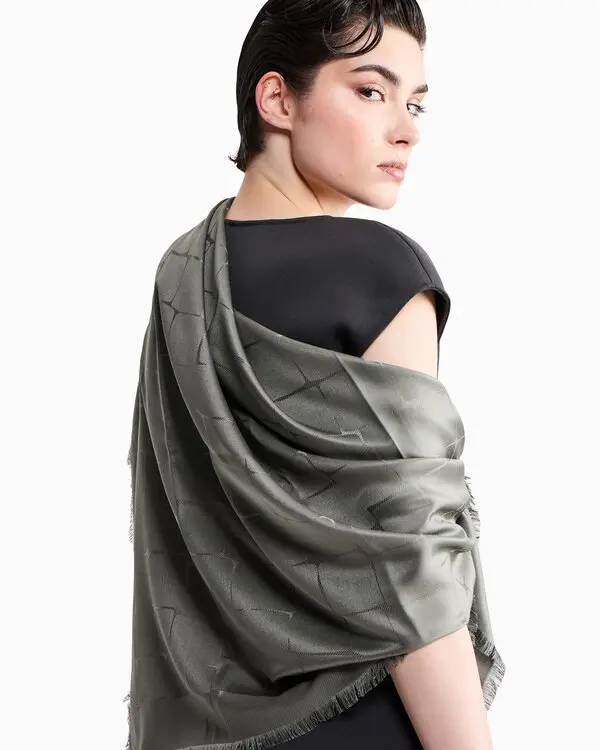 Giorgio Armani Foulard In Silk Jacquard - Grey