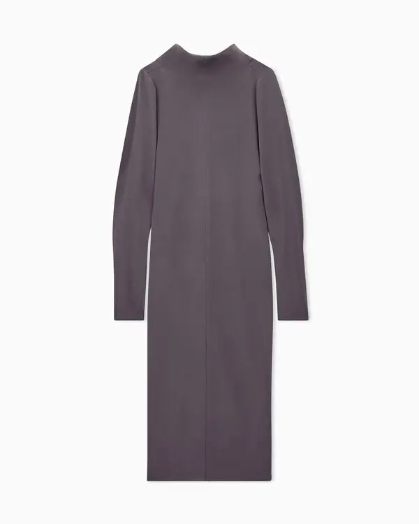 Giorgio Armani Slim-fit Stretch Silk-blend Crepe Midi Dress - Grey