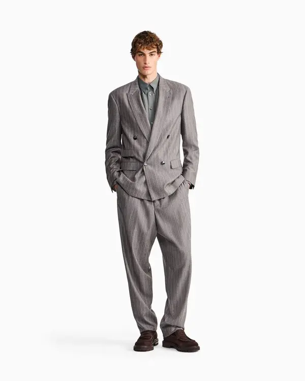 Giorgio Armani Shirt Regular Fit In Iridescent Yarn-dyed Silk Twill
