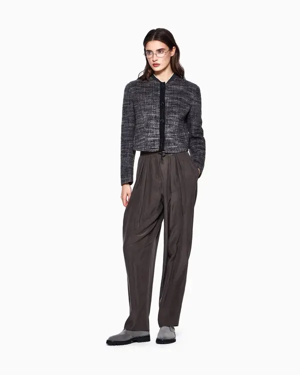 Giorgio Armani Blazer Slim Textured Llama Wool Horn Buttons