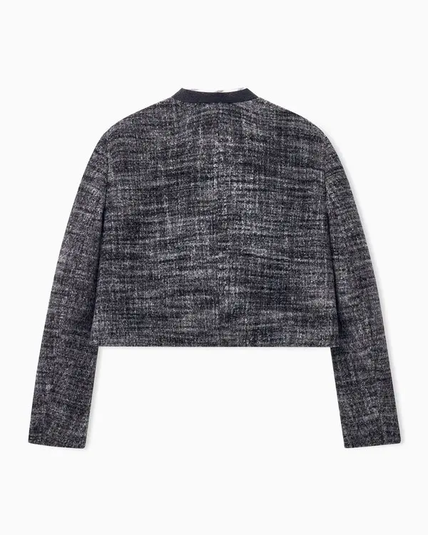 Giorgio Armani Blazer Slim Textured Llama Wool Horn Buttons