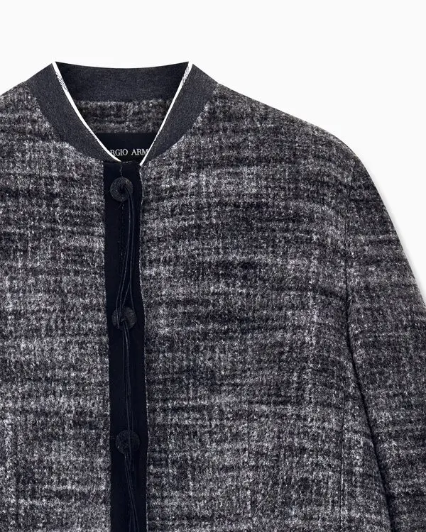 Giorgio Armani Blazer Slim Textured Llama Wool Horn Buttons