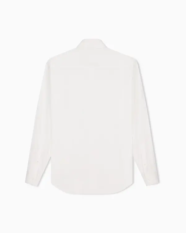 Giorgio Armani Regular Fit Shirt In Cotton Twill With Exposed Buttons