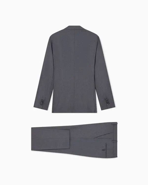 Giorgio Armani Double-breasted Pinstriped Virgin Wool Suit Napoli