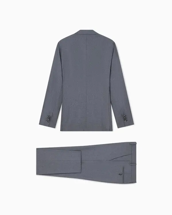 Giorgio Armani Double-breasted Pinstriped Virgin Wool Suit Napoli