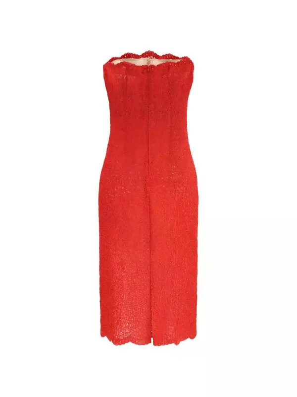 Ermanno Scervino Strapless Floral-lace Midi Dress