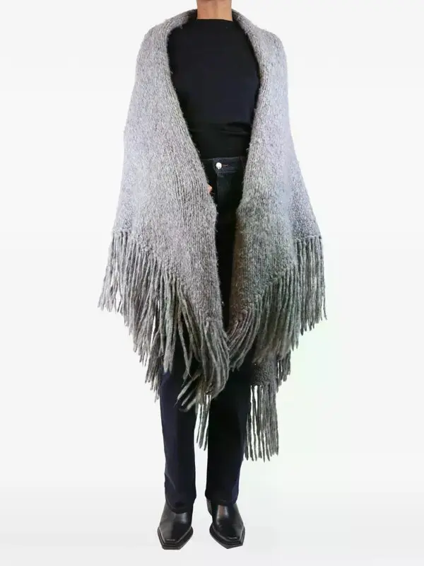 Gabriela Hearst Lauren Fringe-trim Cape - Grey