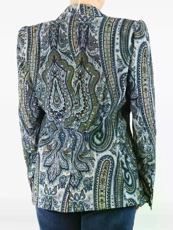 Maria De La Orden Paisley-print Corduroy Blazer - Blue