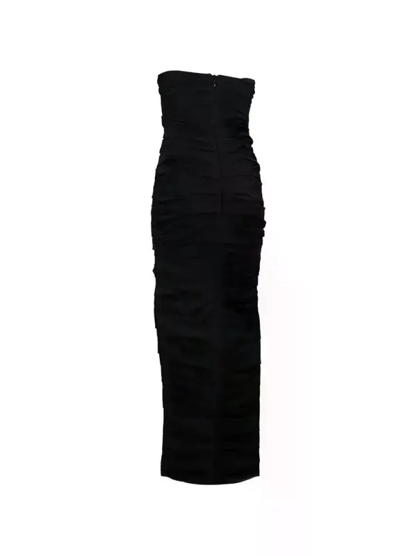 Khaite Strapless Ruched Midi Dress