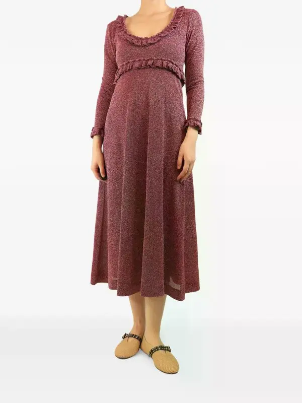 Alexa Chung Ruffled Lurex Midi Dress