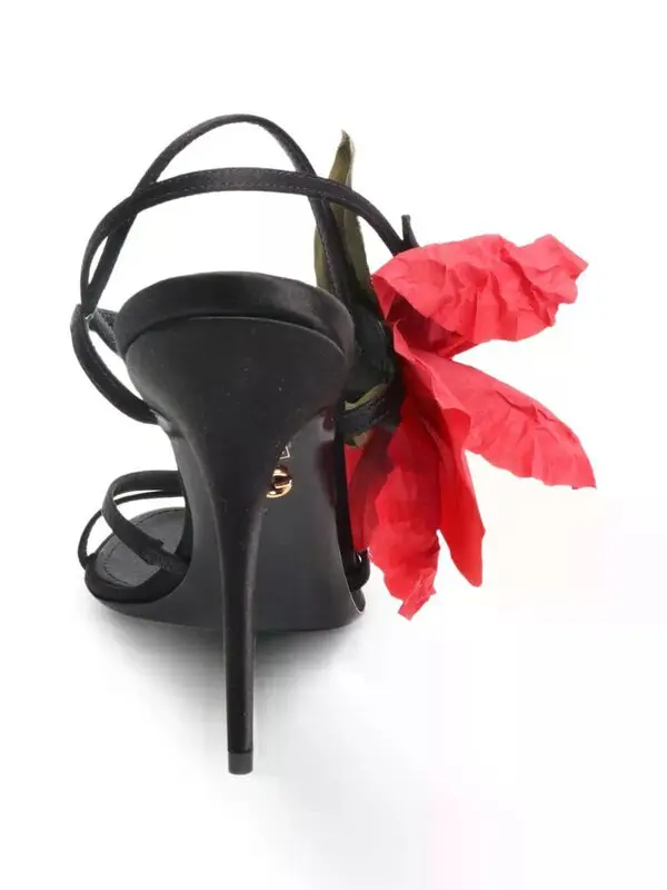Dolce & Gabbana Satin Floral Stiletto Sandals
