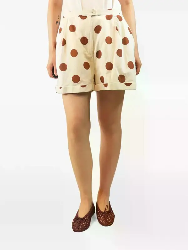Halpern Polka-dot Pleated Shorts