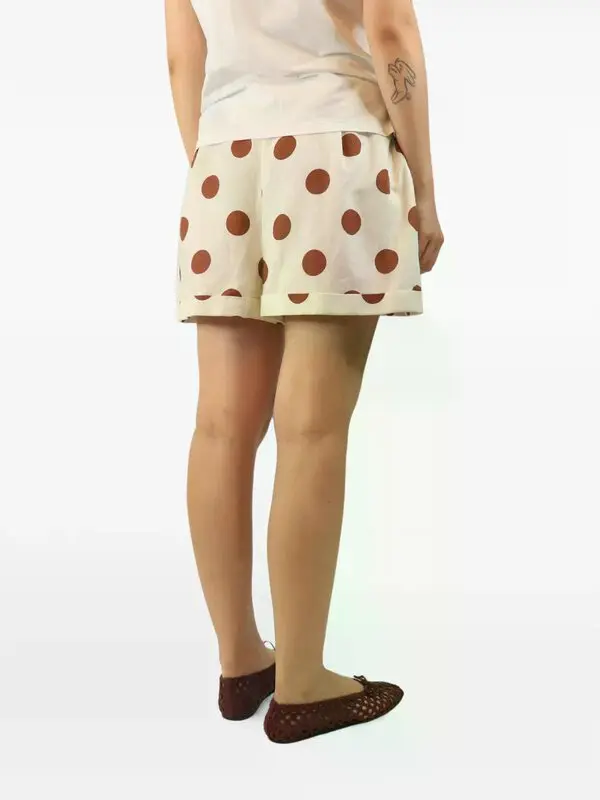 Halpern Polka-dot Pleated Shorts