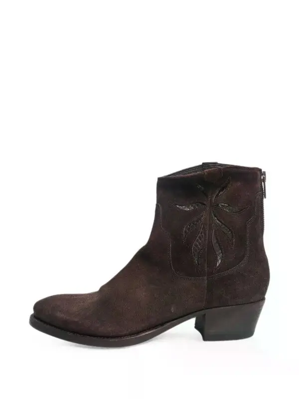 PANTANETTI Pointed-toe Suede Ankle Boots