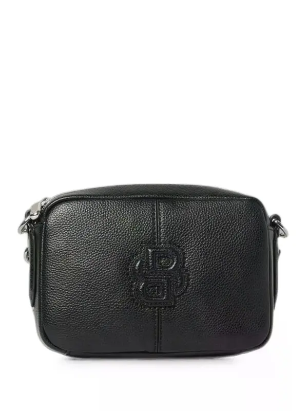 BOSS Grained Leather Shoulder Bag With Embossed Logo